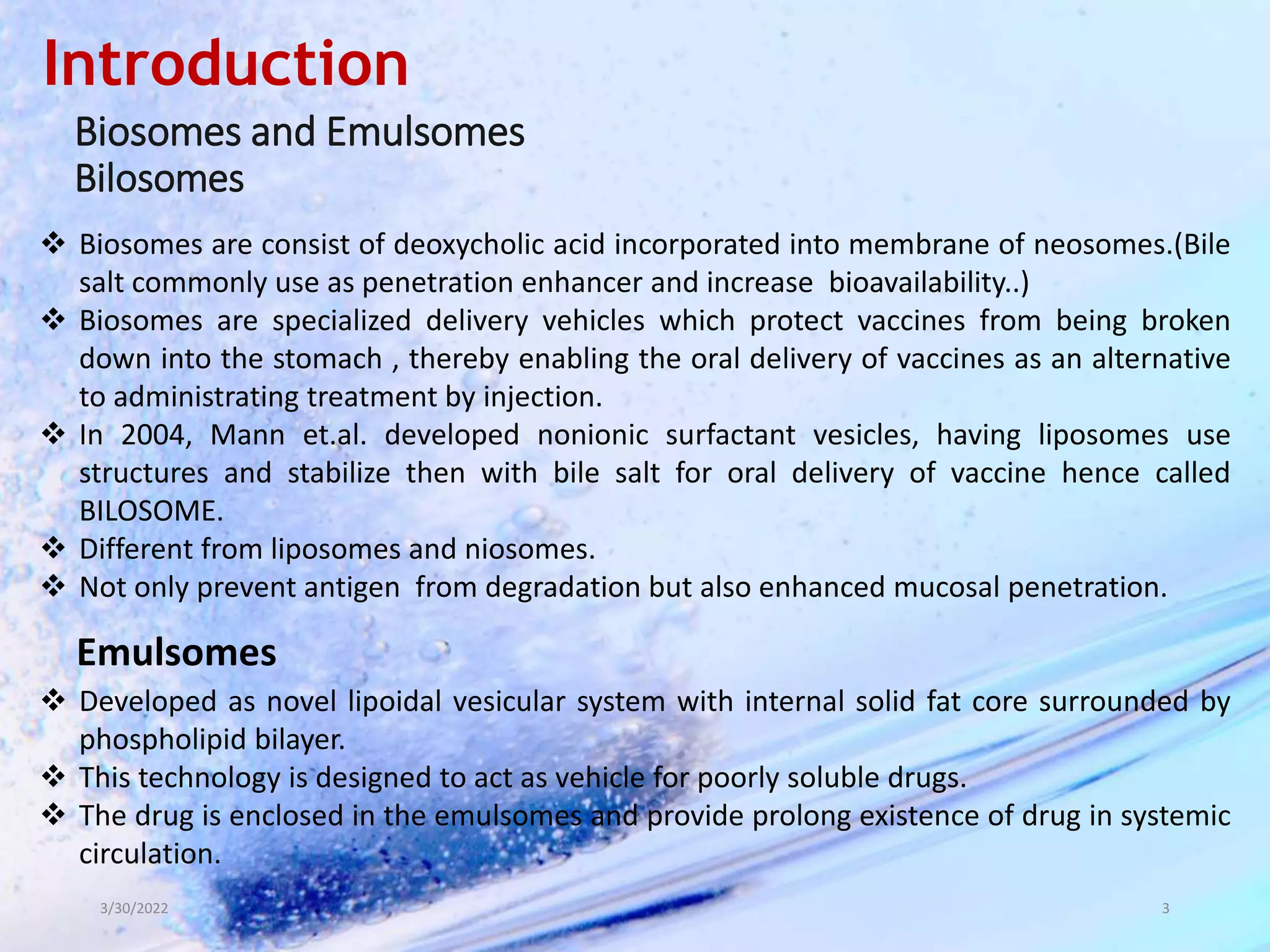 Bilosomes and emulsomes.pptx