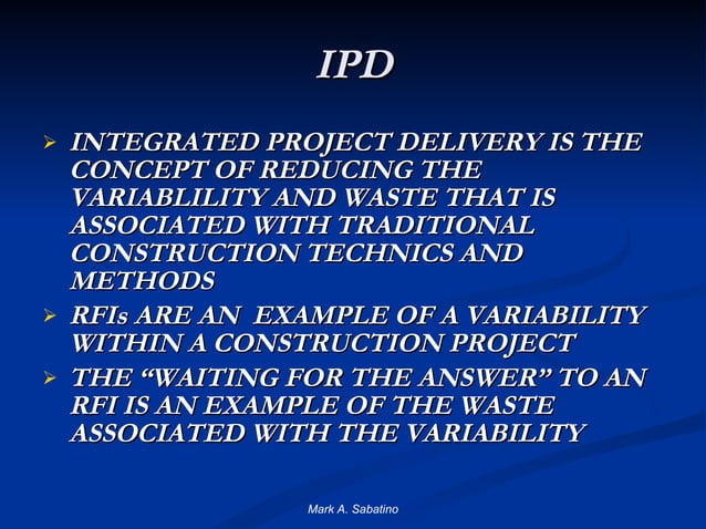 Bim Ipd Vsm Slide Show 9 8 09 | PPT