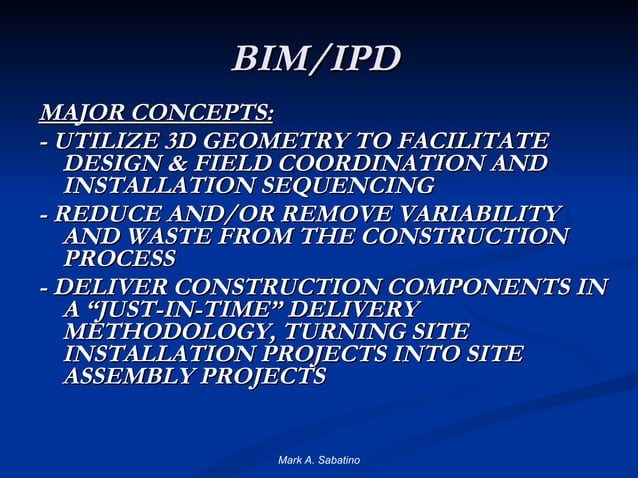 Bim Ipd Vsm Slide Show 9 8 09 | PPT