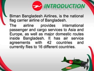 Biman Bangladesh Airlince - JOMNS - BUBT | PPT