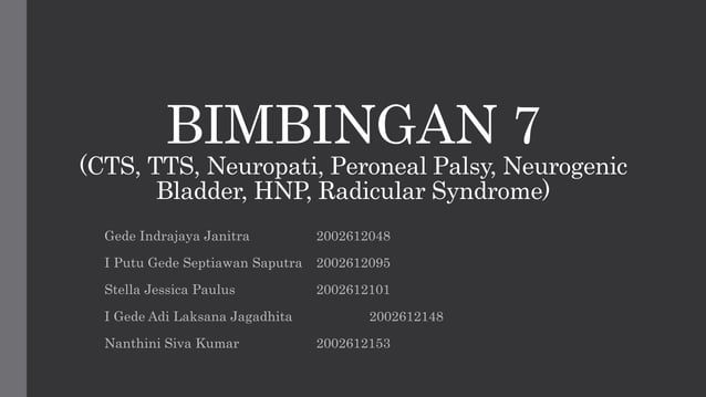 TTS, CTS, dan Neuropati | PPT