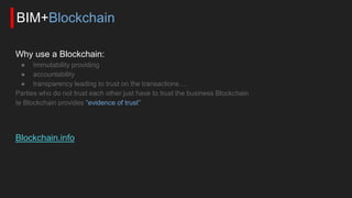 Bim+Blockchain BIM Show Live 2017 | PPTX