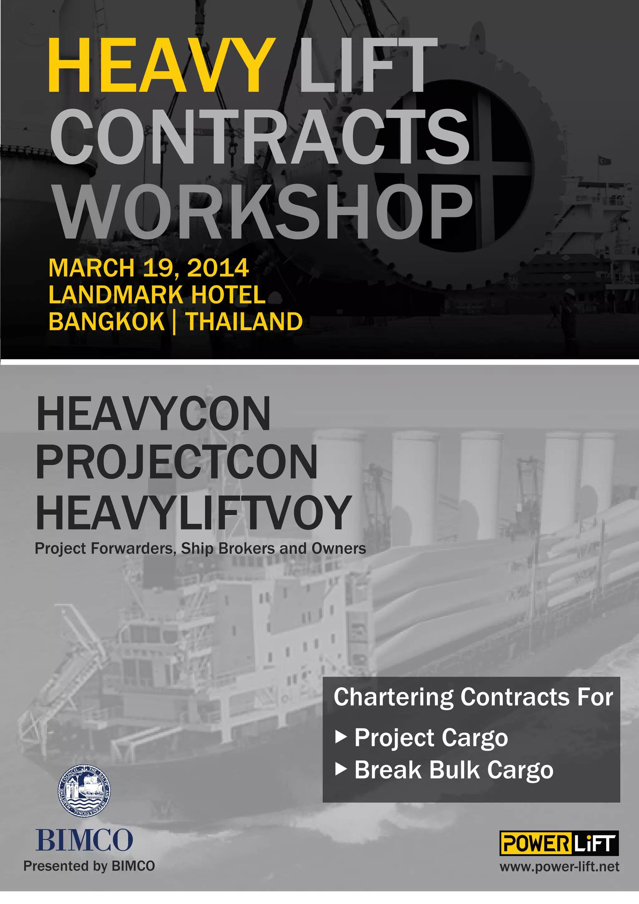 BIMCO Heavy Lift Contracts Workshop 2014 | PDF