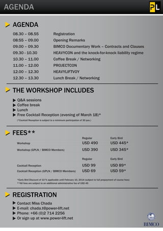 BIMCO Heavy Lift Contracts Workshop 2014 | PDF