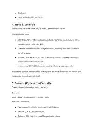 BIM Coordinator Resume Guide 2025: Skills, Examples & ATS-Ready ...