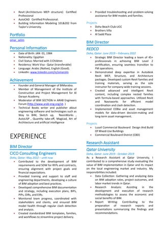 BIM_Director_OMAR_SELIM_CV BIM_Director_OMAR_SELIM_CV | PDF