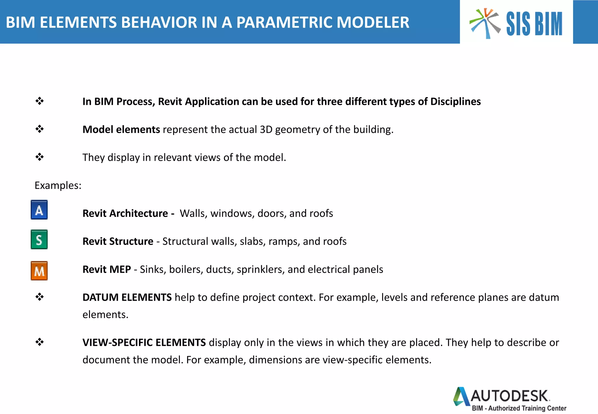 BIM ELEMENTS BEHAVIOR IN A PARAMETRIC MODELER | PPT