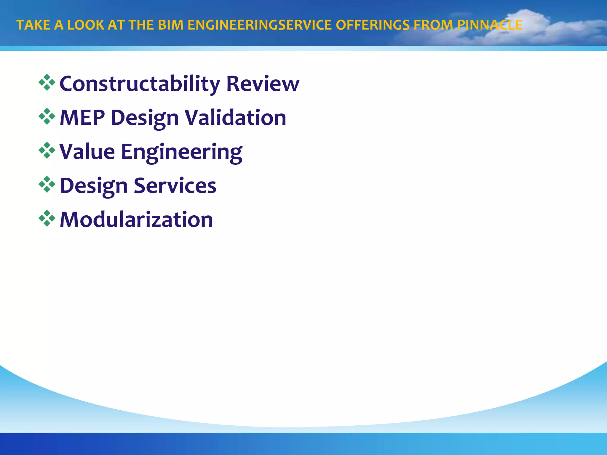 Bim engineering service provided by Pinnacle Infotech | PPT