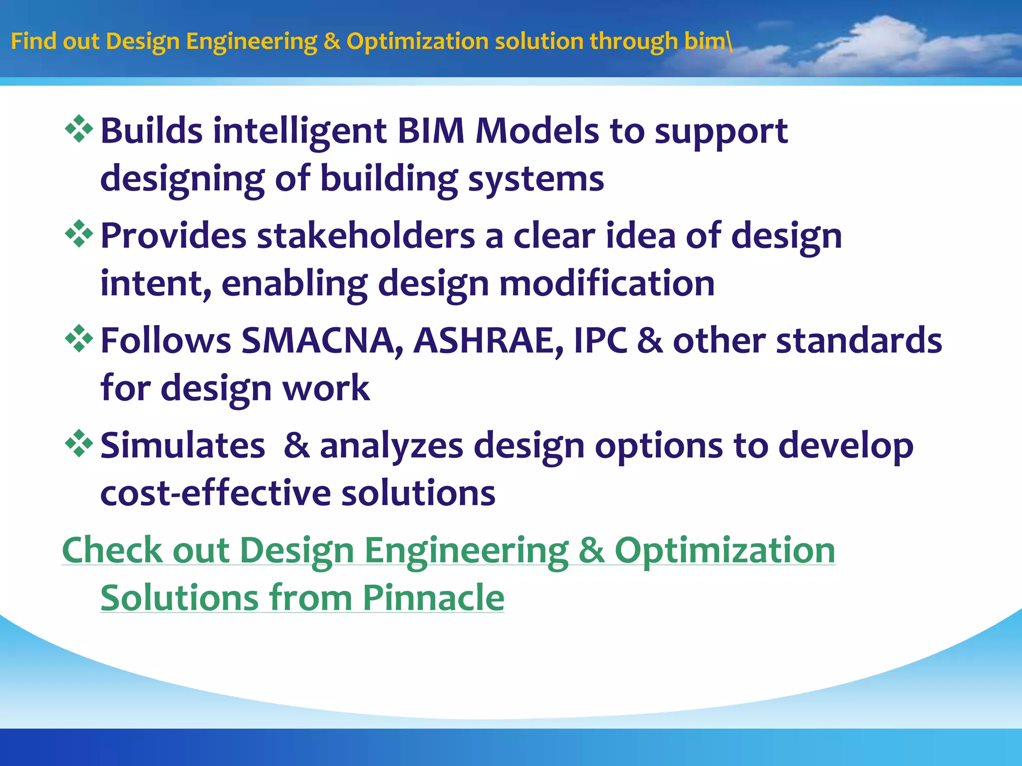 Bim engineering service provided by Pinnacle Infotech | PPT