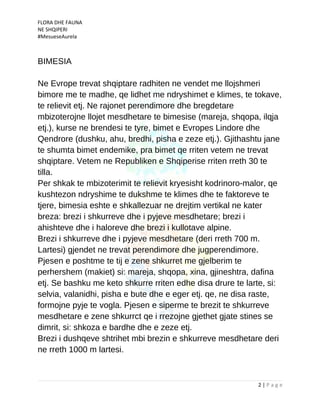 FLORA DHE FAUNA NE SHQIPERI DHE KOSOVE | PDF