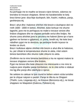 FLORA DHE FAUNA NE SHQIPERI DHE KOSOVE | PDF