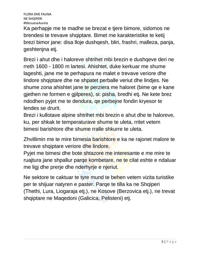FLORA DHE FAUNA NE SHQIPERI DHE KOSOVE | PDF