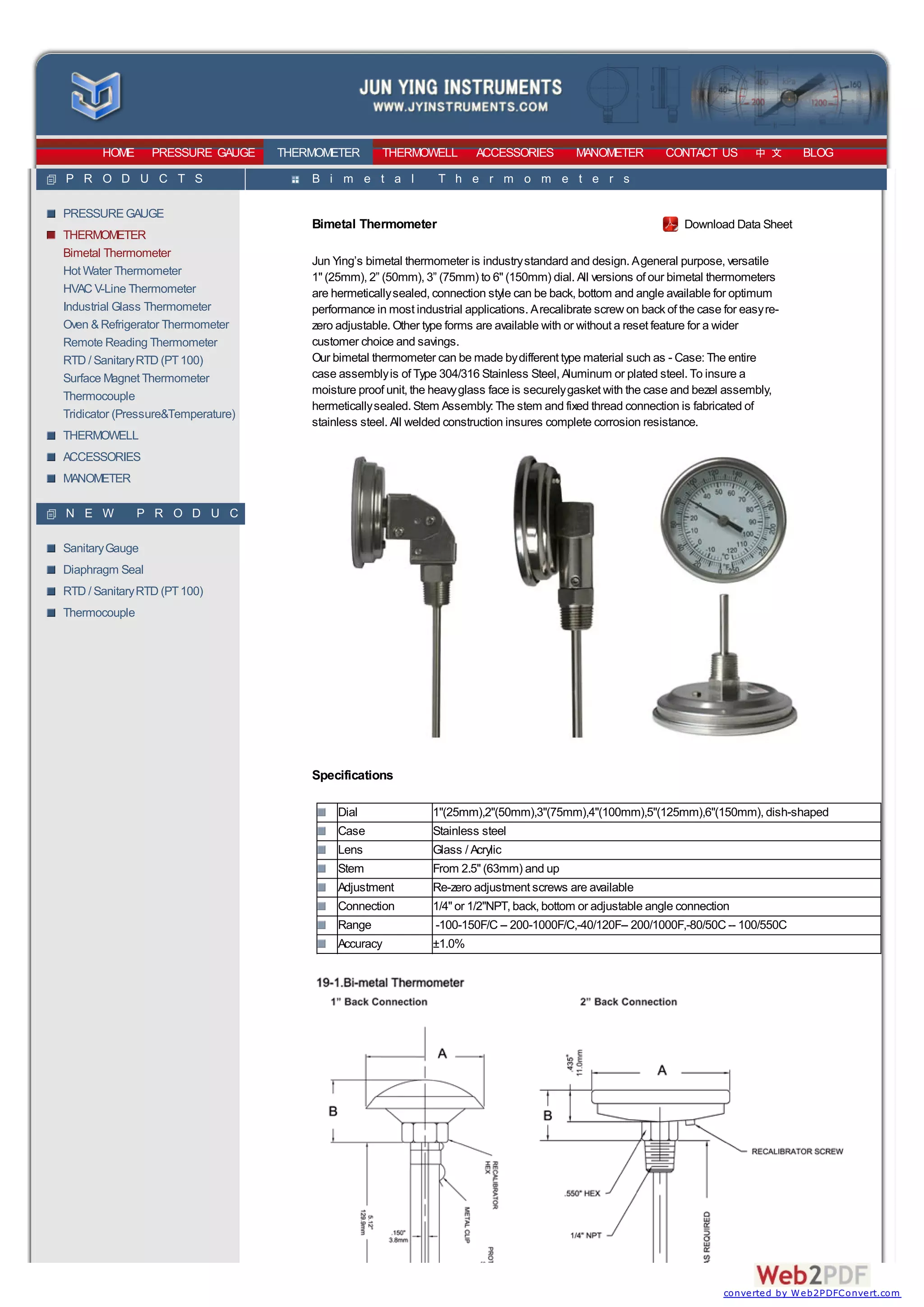 Bimetal Thermometer | PDF