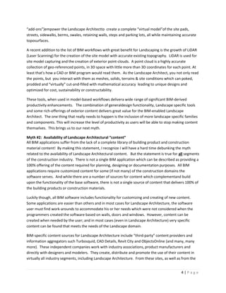 BIM in the Field: BIM for the Landscape Architect | DOCX