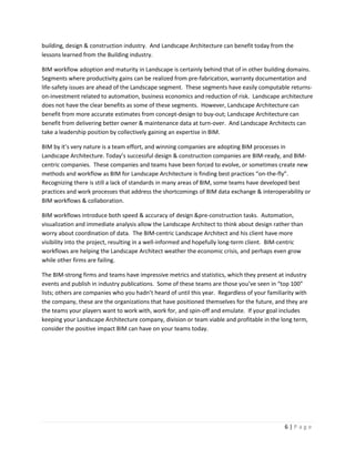 BIM in the Field: BIM for the Landscape Architect | DOCX
