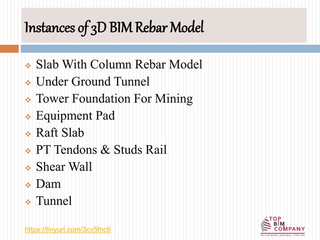 BIM for Rebar Shop Drawings & Reinforcement Detailing | PPTX