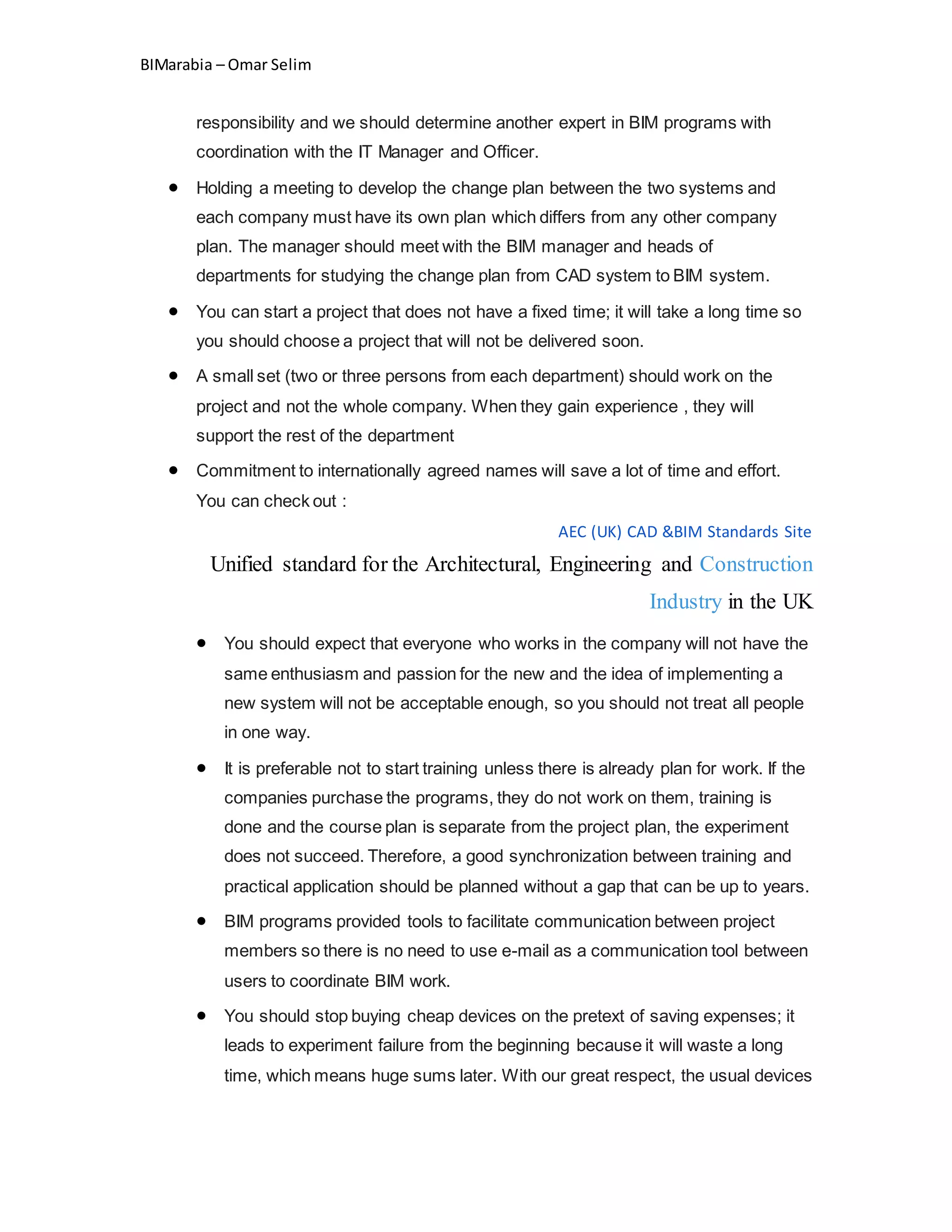 Bim implementation | DOCX