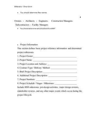 Bim implementation | DOCX