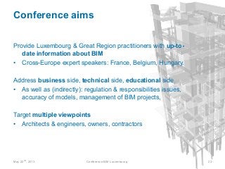 Introduction to the BIM Conference Luxembourg | PPT