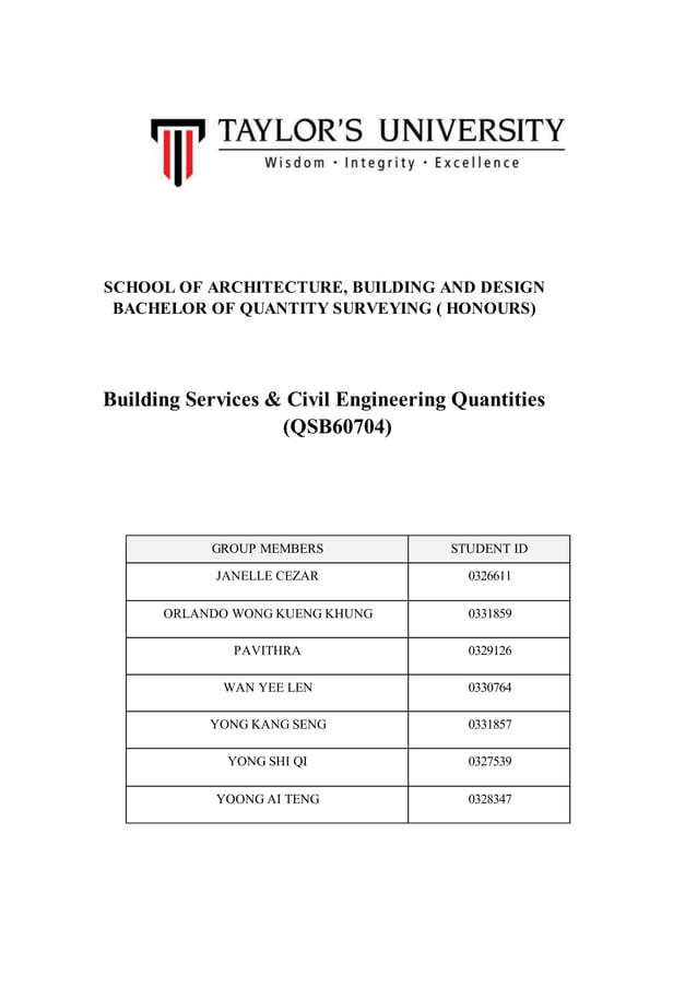 Building Services & Civil Engineering Quantities (M5) - (Group Assignment) - BIM | DOCX | 3-D ...