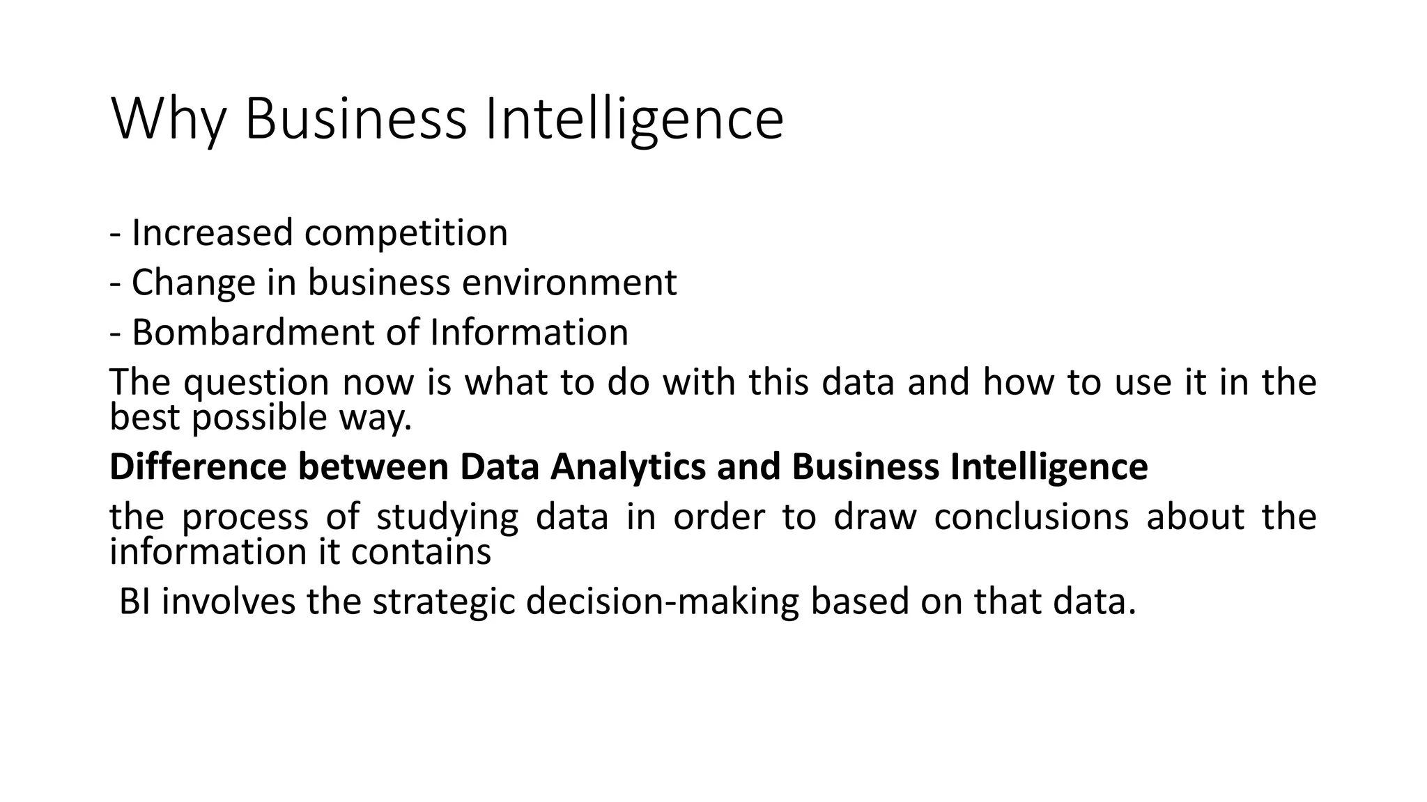 Business Intelligence Module 1 | PPT