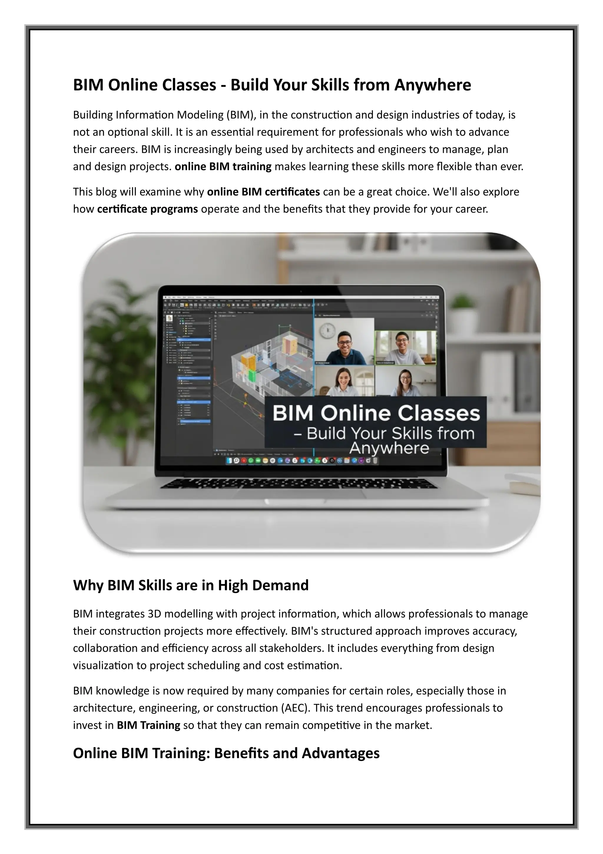 BIM Online Classes: Build Your Skills from Anywhere | PDF