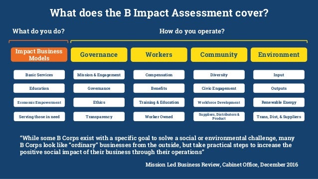 B impact assessment and certification