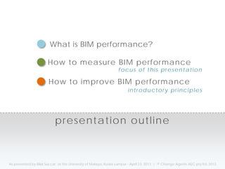 Bim performance measurement_and_improvement_presentation(succar_2013) | PPT