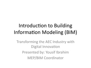 BIM_Presentation_BUILDING INFORMATION MODELING | PPTX