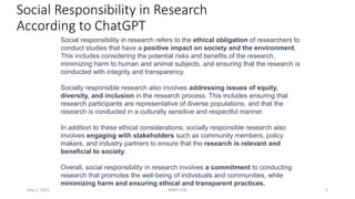 BIMS7100-2023. Social Responsibility in Research | PPTX