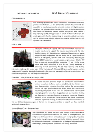 BIM Service Summary | PDF