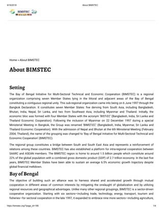 BIMSTEC AND MYANMAR | PDF