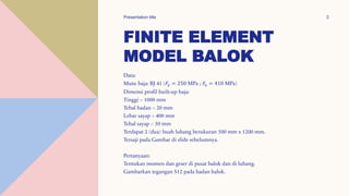 BIM struktur FINITE ELEMENT PADA PROFIL BAJA BERLUBANG | PPT