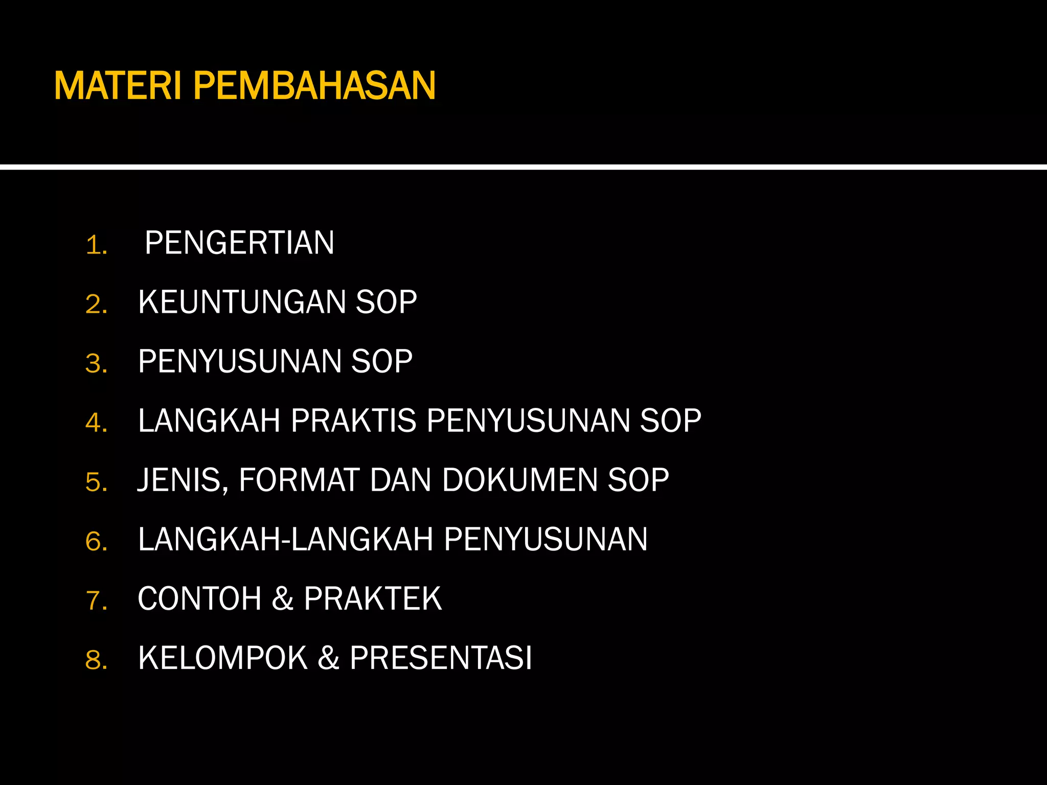 Bimtek. penyusunan sop | PDF
