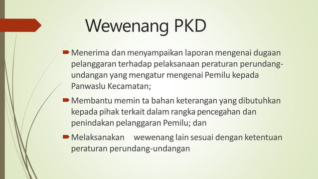 Materi bimtek PKD Lampung tengah dalam pelantikan | PPTX