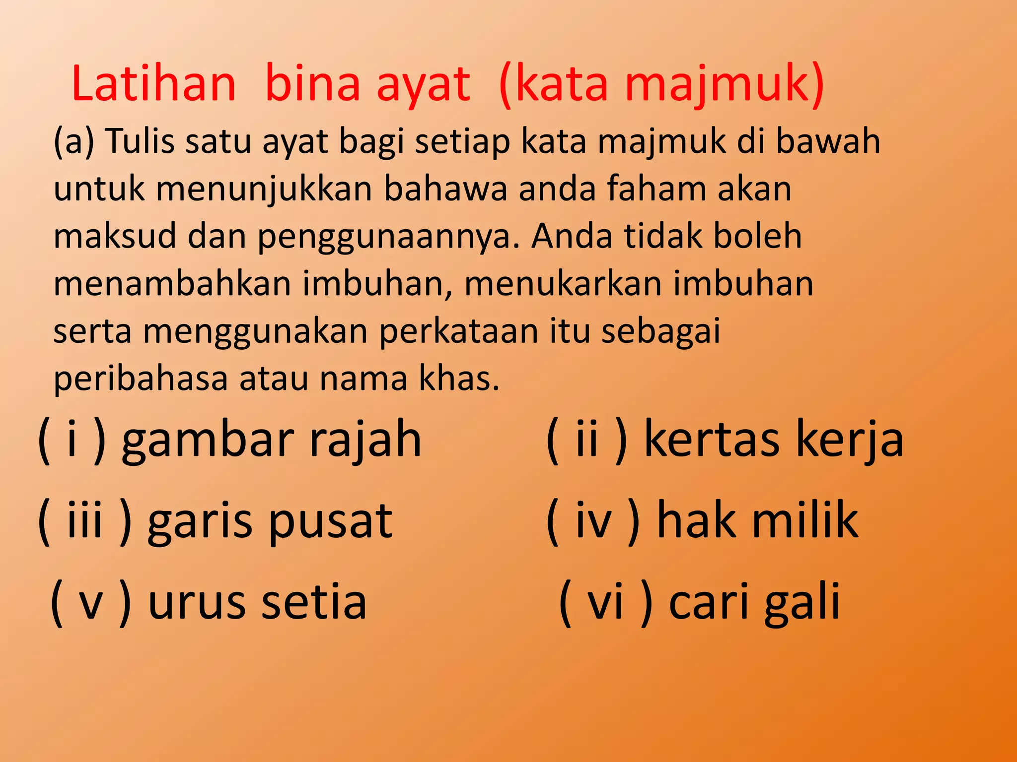 Bina ayat - latihan | PPTX