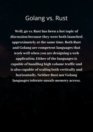 Why Golang? Settling the Debate Once and For All | PDF