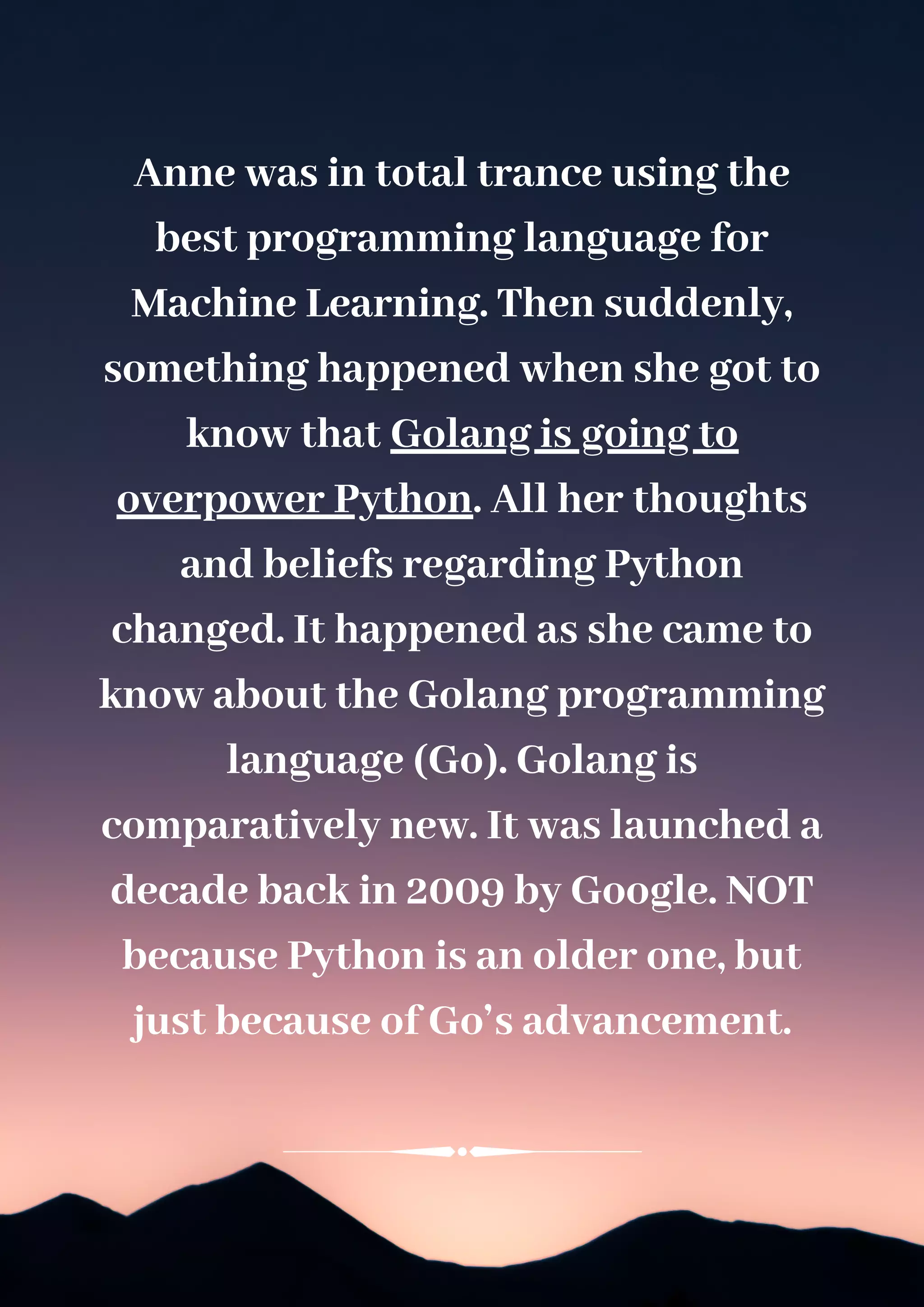 Python Vs. Go: Which One is an Outstanding Performer for Machine Learning? | PDF