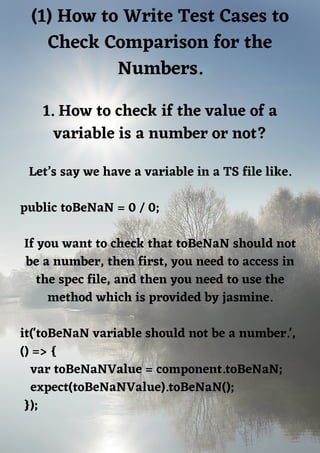Unit Testing in Angular(7/8/9) Using Jasmine and Karma Part-2 | PDF
