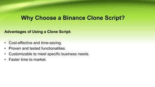 Binance Clone Script development company | PPT