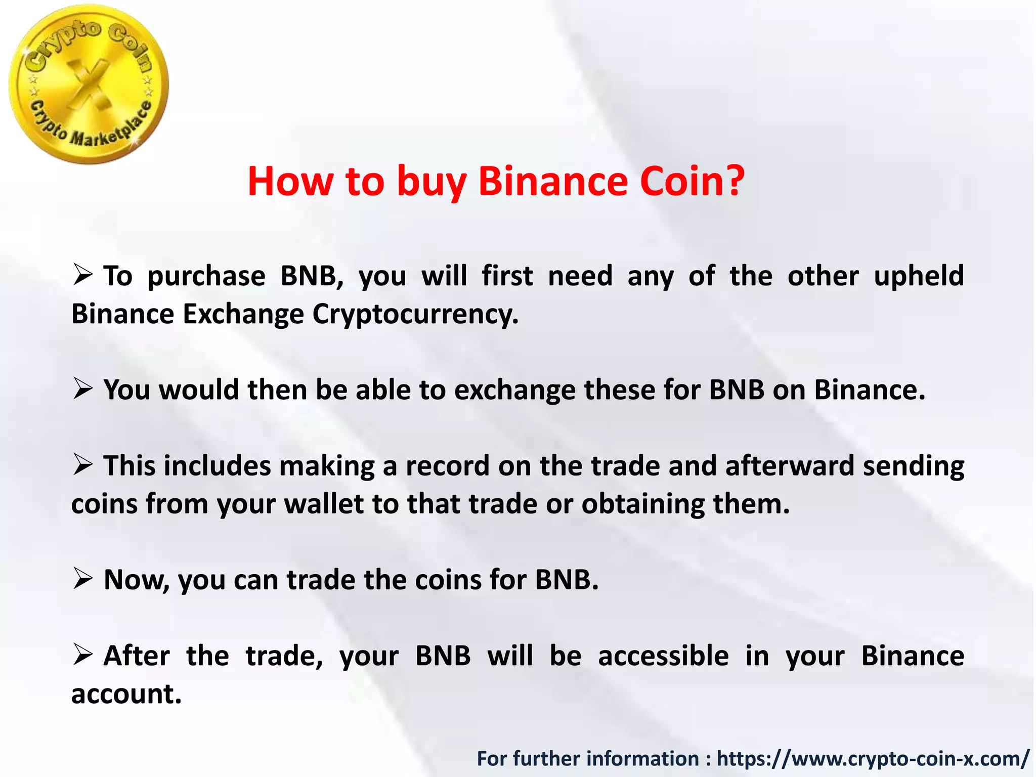 What is BinanceCoin (BNB)? | PPTX | Currencies | Economy