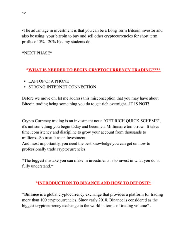 Binance Cryptocurrency Trading Guide | PDF | Internet for Beginners | Internet