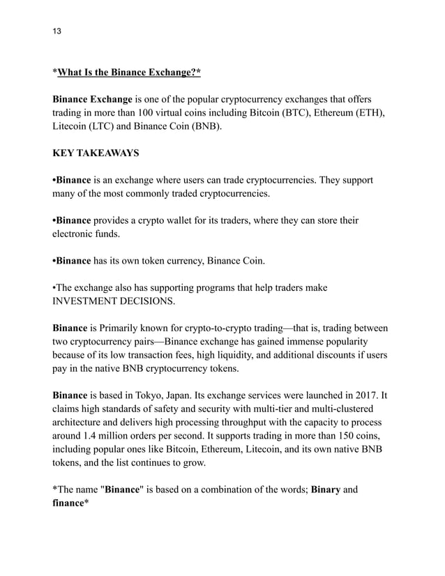 Binance Cryptocurrency Trading Guide | PDF | Internet for Beginners | Internet