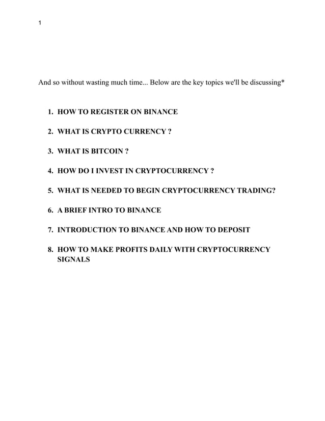 Binance Cryptocurrency Trading Guide | PDF | Internet for Beginners | Internet