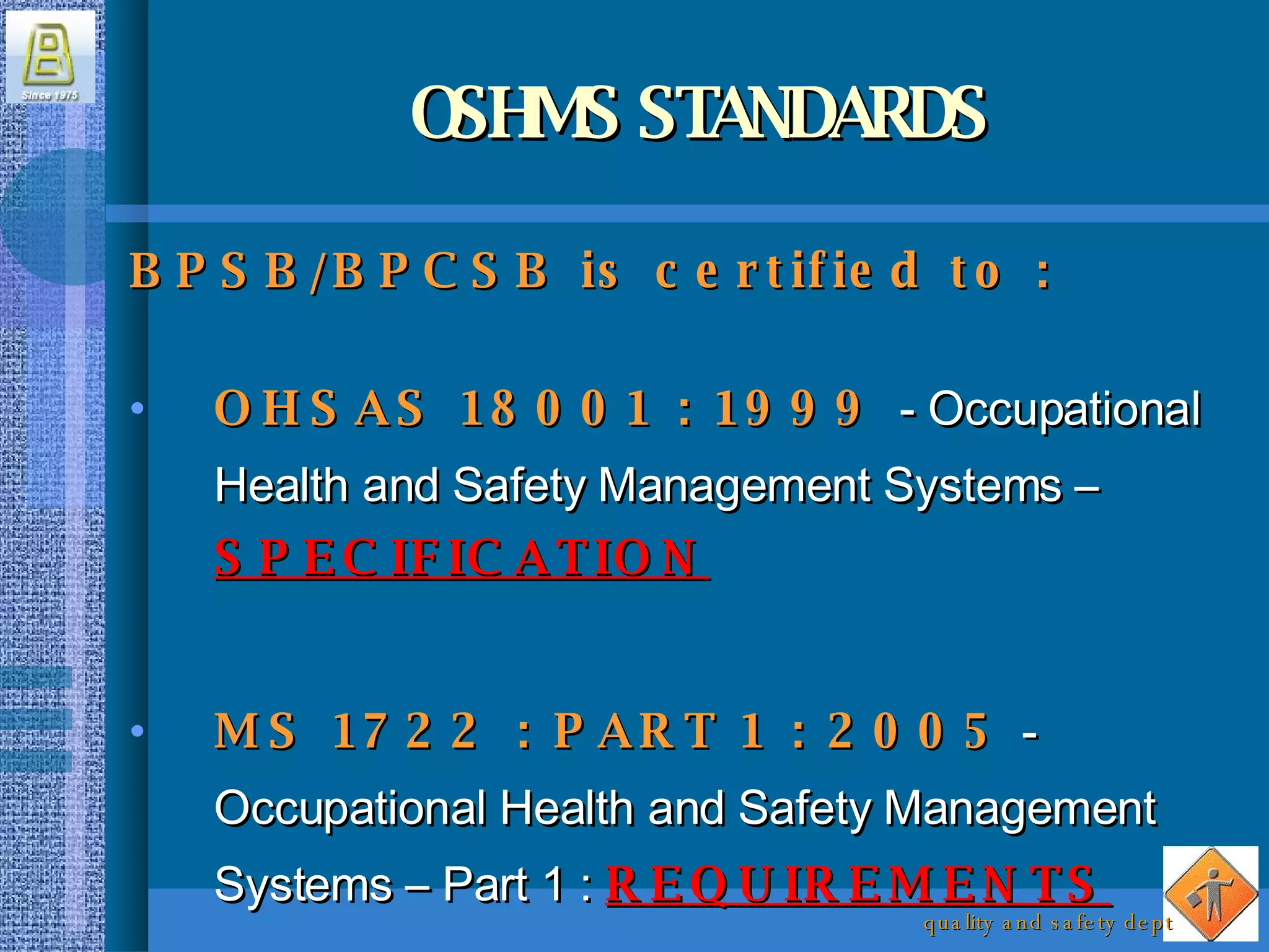 BINAPURI OSH Management System Awareness Training | PPT