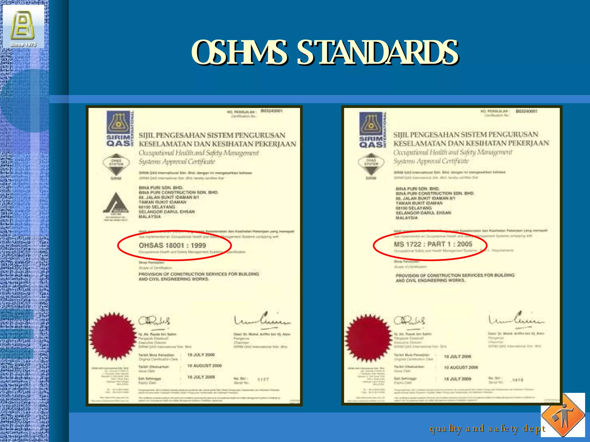 BINAPURI OSH Management System Awareness Training | PPT