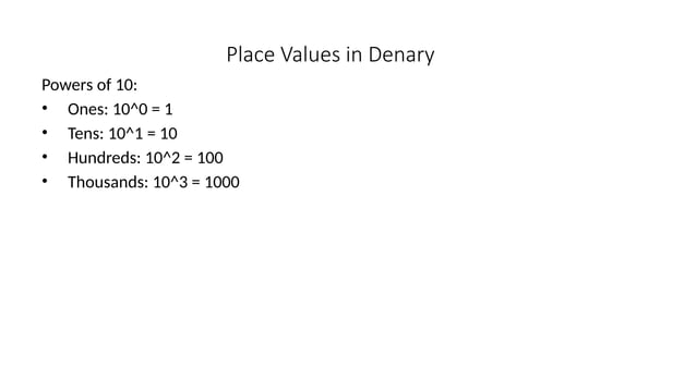 Binary-and-Denary-Numbers presentation | PPTX