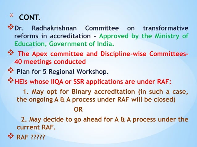 Binary Accreditation- NAAC Reforms 2024.pptx | Professional School | Postgraduate Education