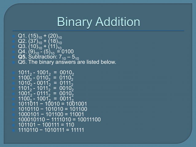 Binary Addition Pptx