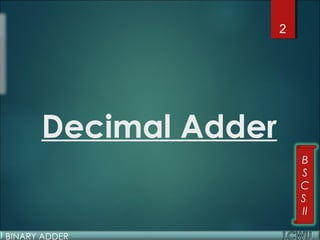 Binary code decimal Adder | PPT